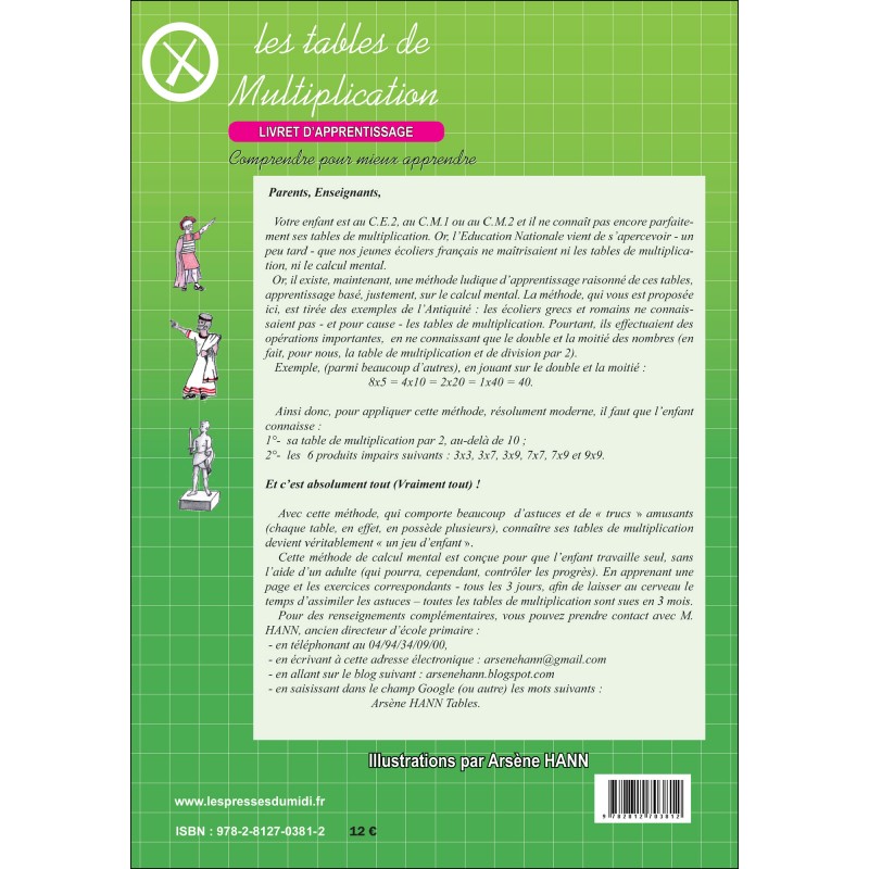 Les tables de Multiplication – Livret d'apprentissage ﻿d'Arsène HANN